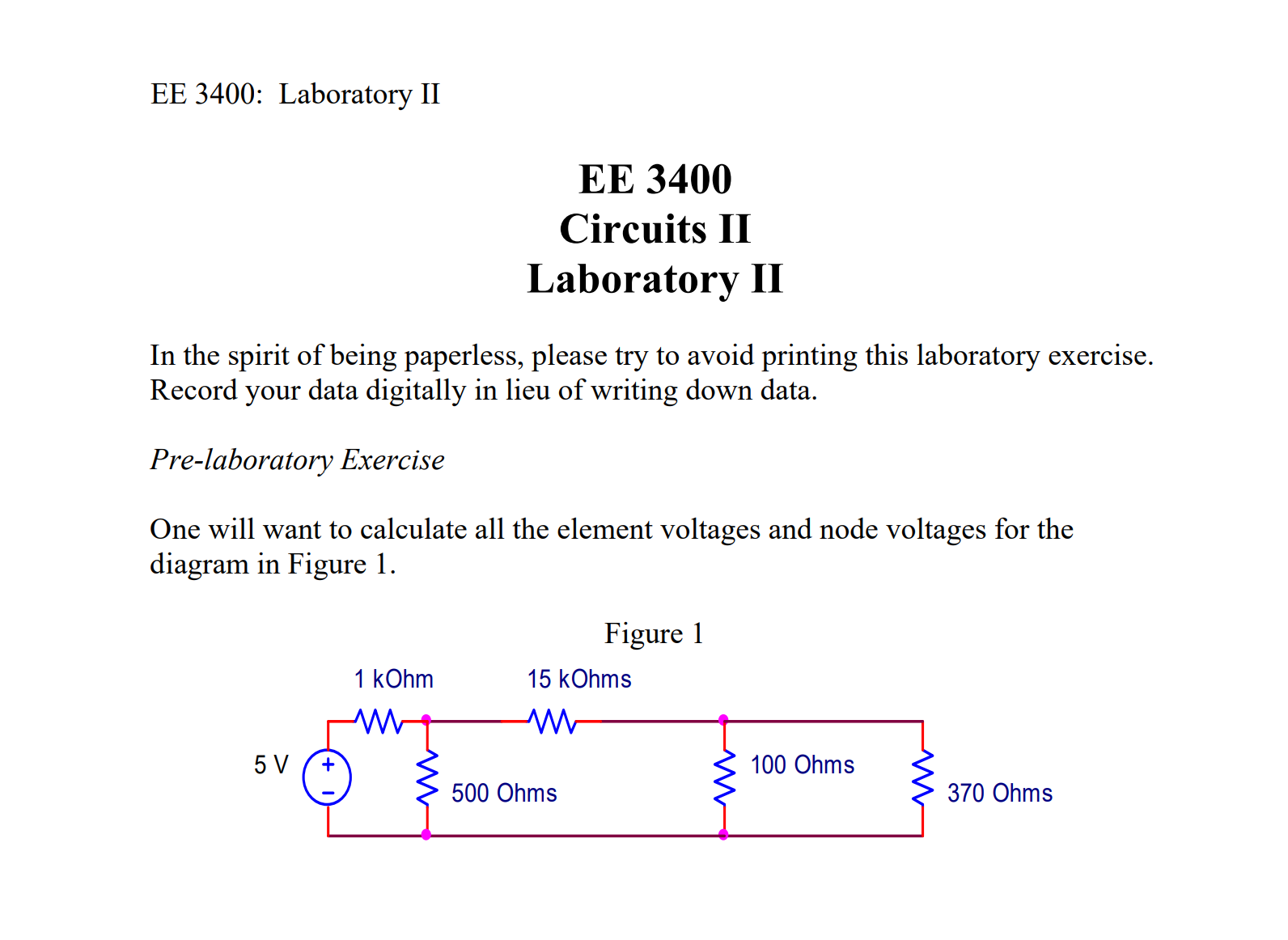 Solved EE 3400: Laboratory IIEE 3400Circuits II Laboratory | Chegg.com