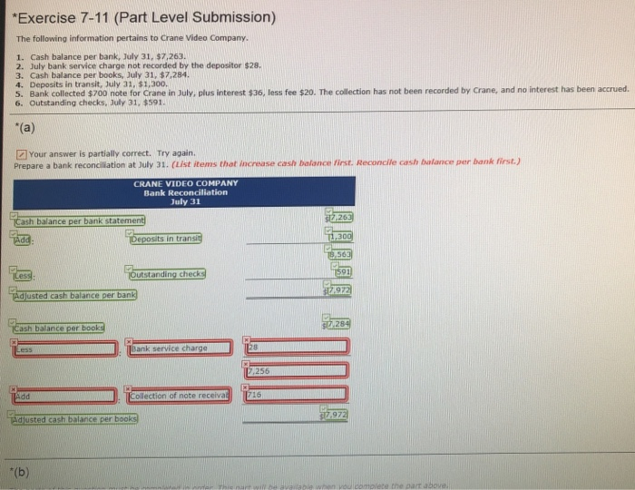 Solved Exercise 7-11 (Part Level Submission) The following | Chegg.com