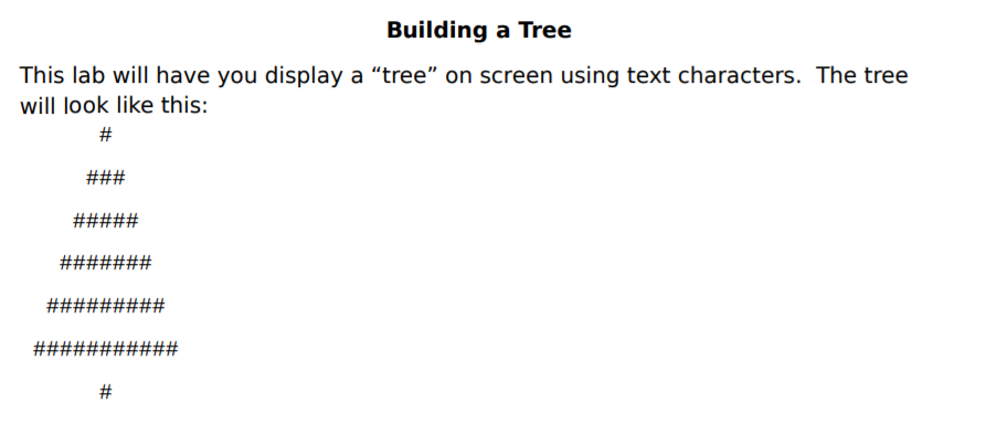 Solved Building a Tree This lab will have you display a | Chegg.com