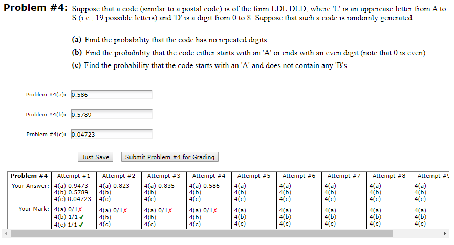 Solved Problem #4: Suppose that a code (similar to a postal | Chegg.com