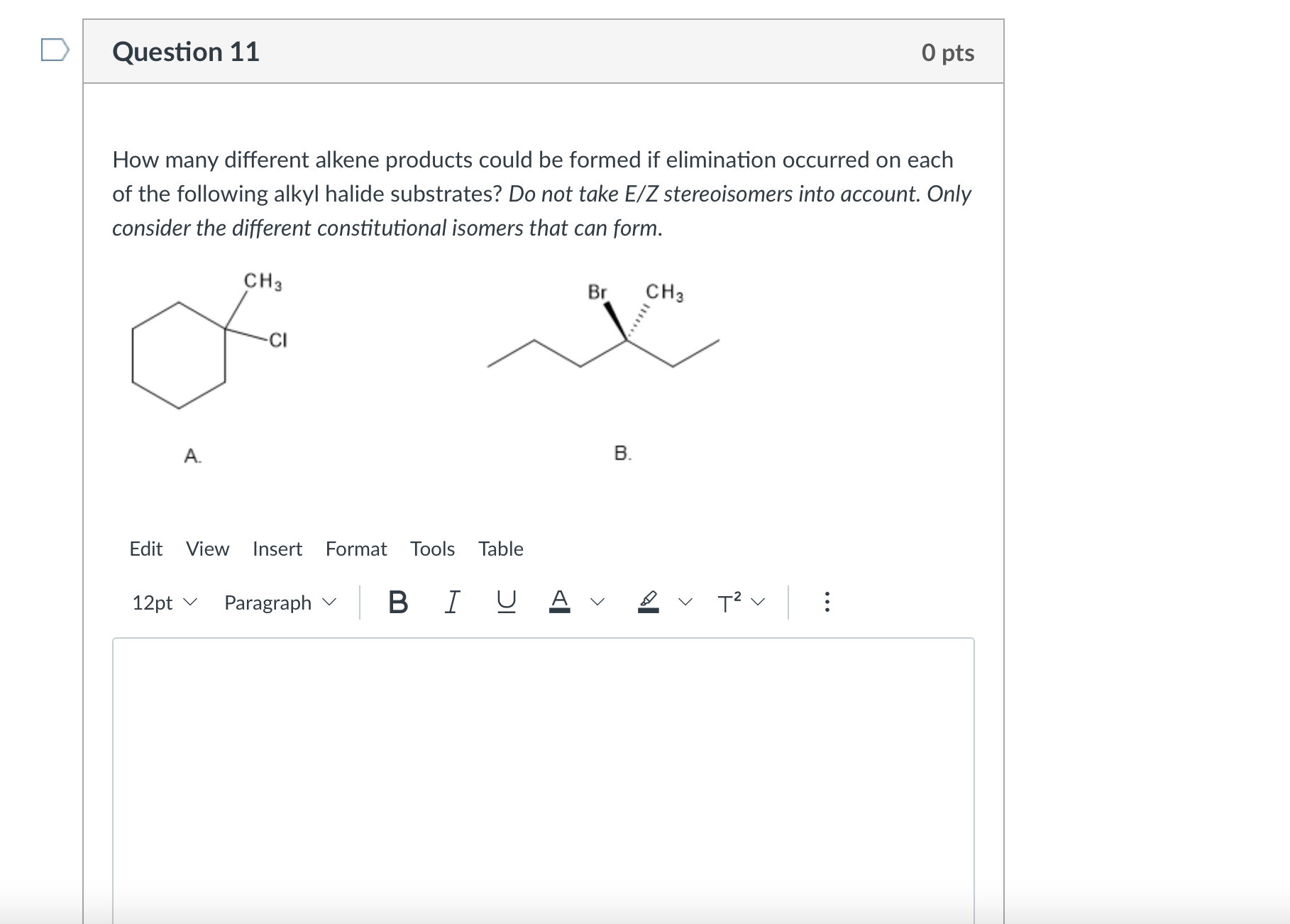 Solved How many different alkene products could be formed if | Chegg.com