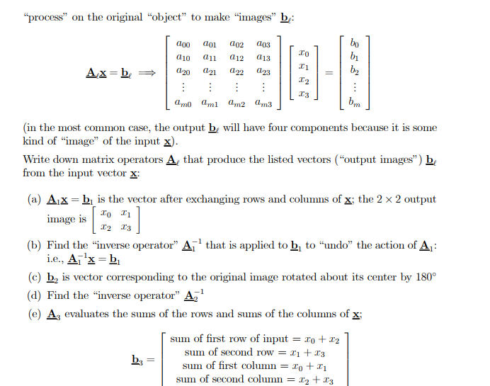 Solved A 2 x 2 sampled "object" is an array of four | Chegg.com
