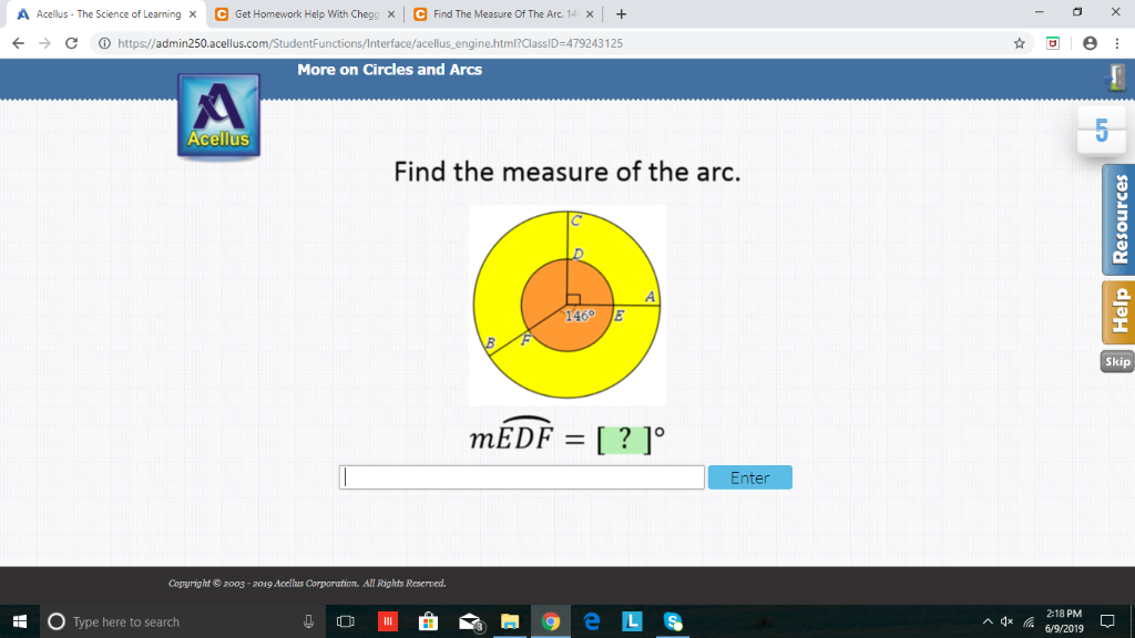 Solved C Find The Measure Of The Arc. 14 A Acellus The | Chegg.com