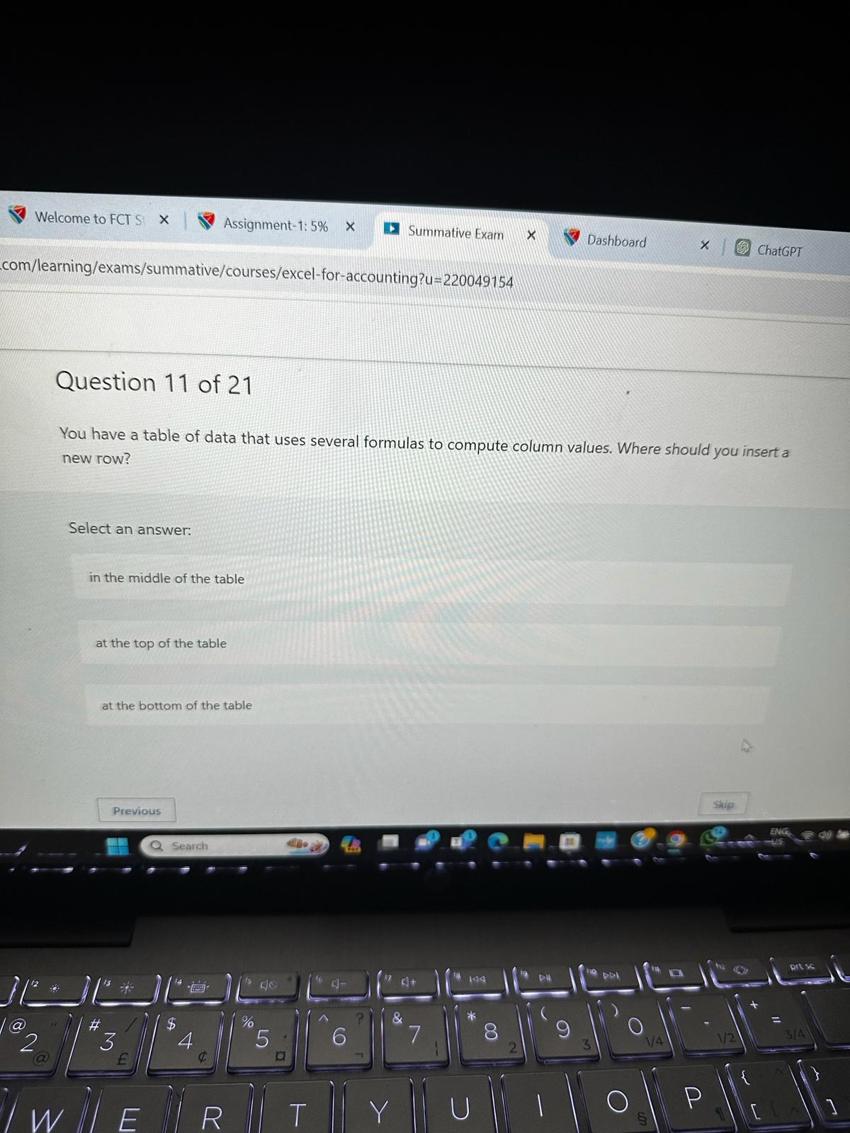 Solved Question 11 ﻿of 21You have a table of data that uses | Chegg.com
