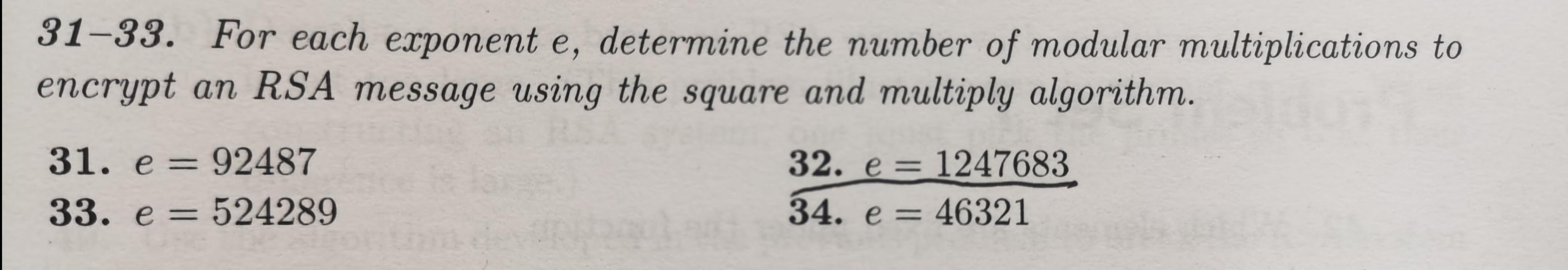 Solved 31–33. For each exponent e, determine the number of | Chegg.com