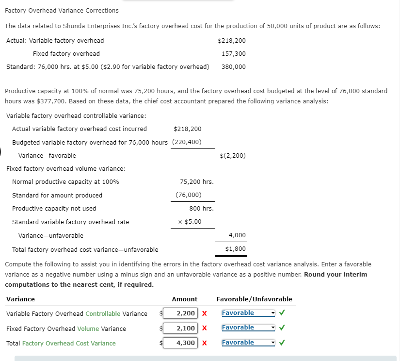 Solved eBookQuestion Content AreaFactory Overhead Variance | Chegg.com