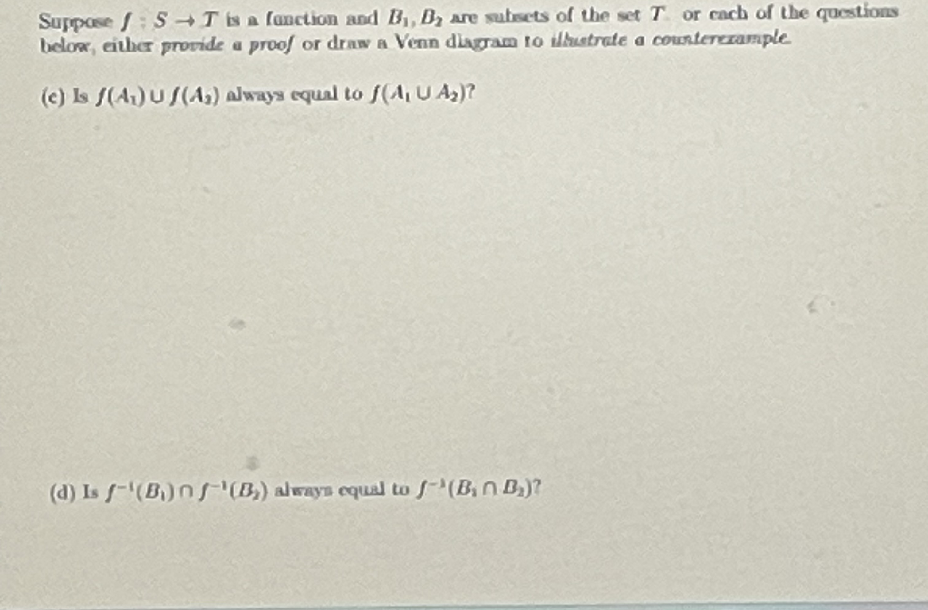 Solved Sappose A1,A2,A3 are subeets of a set S. For each of | Chegg.com