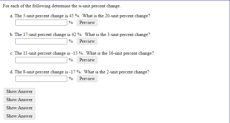 Solved For each of the following determine the n-unit | Chegg.com