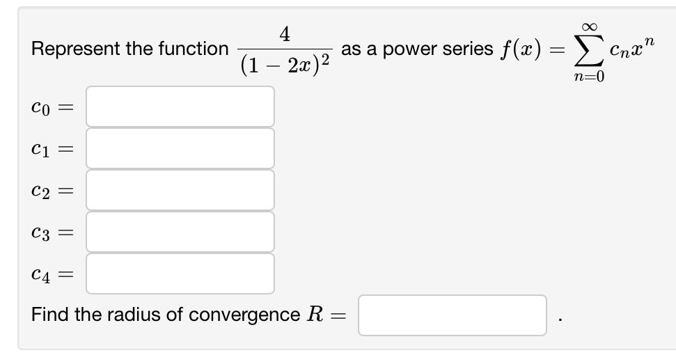 Solved Represent the function (1−2x)24 as a power series | Chegg.com