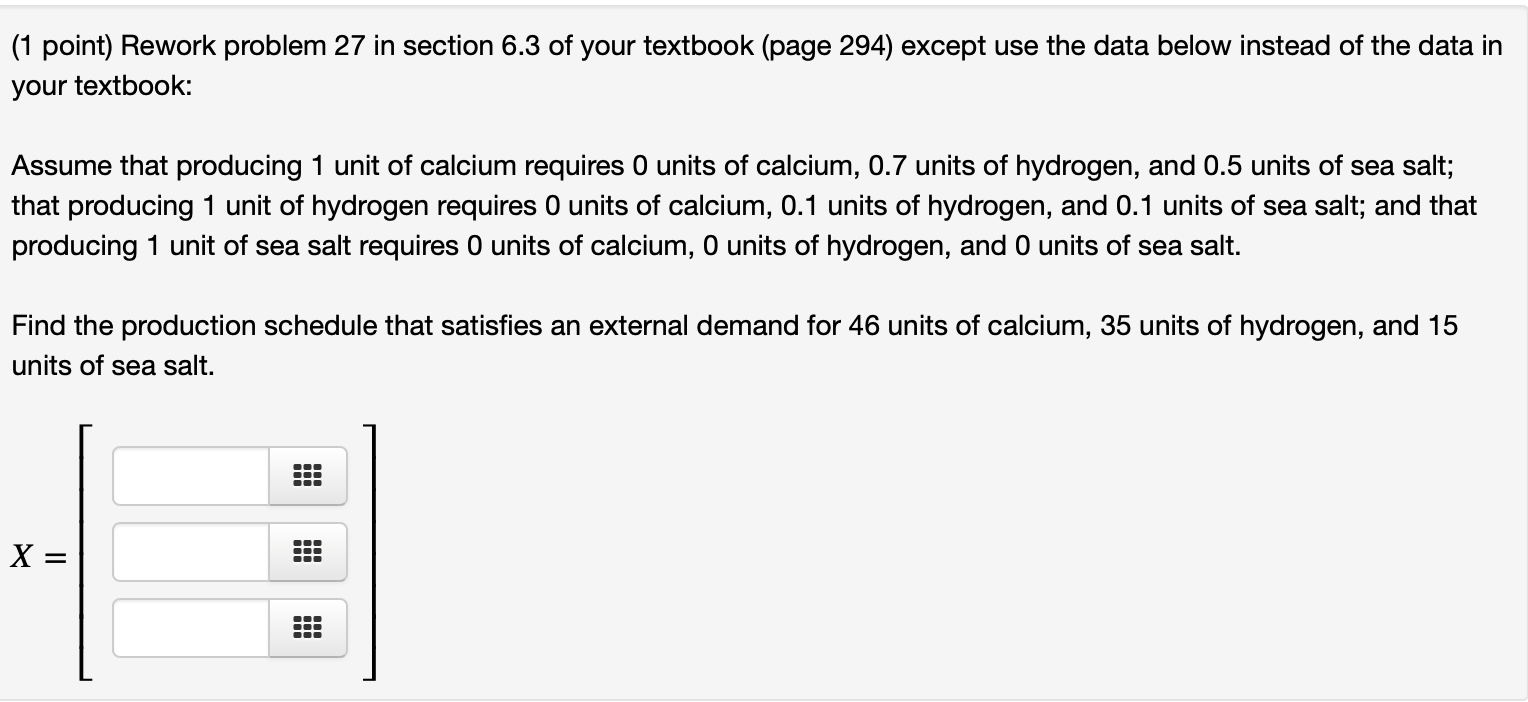 Solved (1 point) Rework problem 27 in section 6.3 of your | Chegg.com