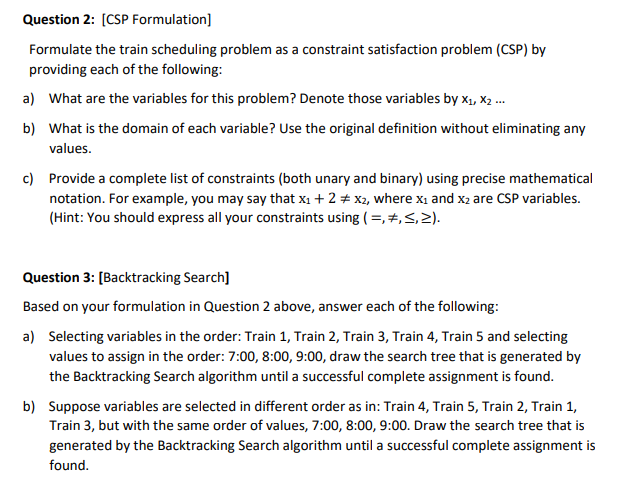 Solved Trains Scheduling Problem The tracks in the | Chegg.com