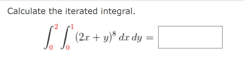 Solved Calculate the iterated integral. ( (2x + 4)$ dr du = | Chegg.com