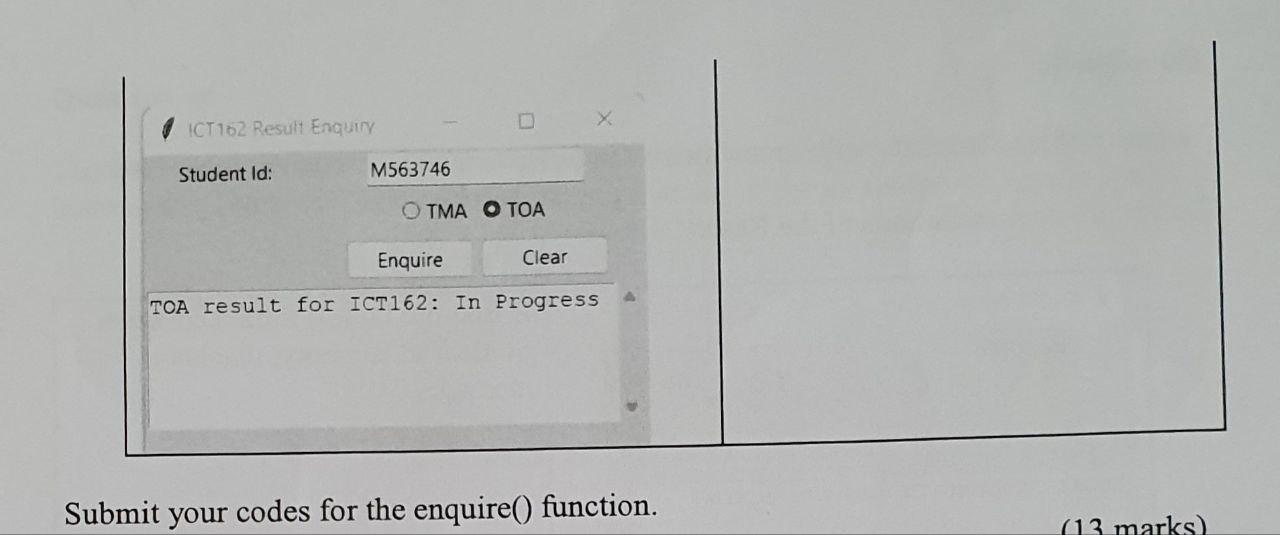 Solved A prototype GUI is developed to allow students to | Chegg.com