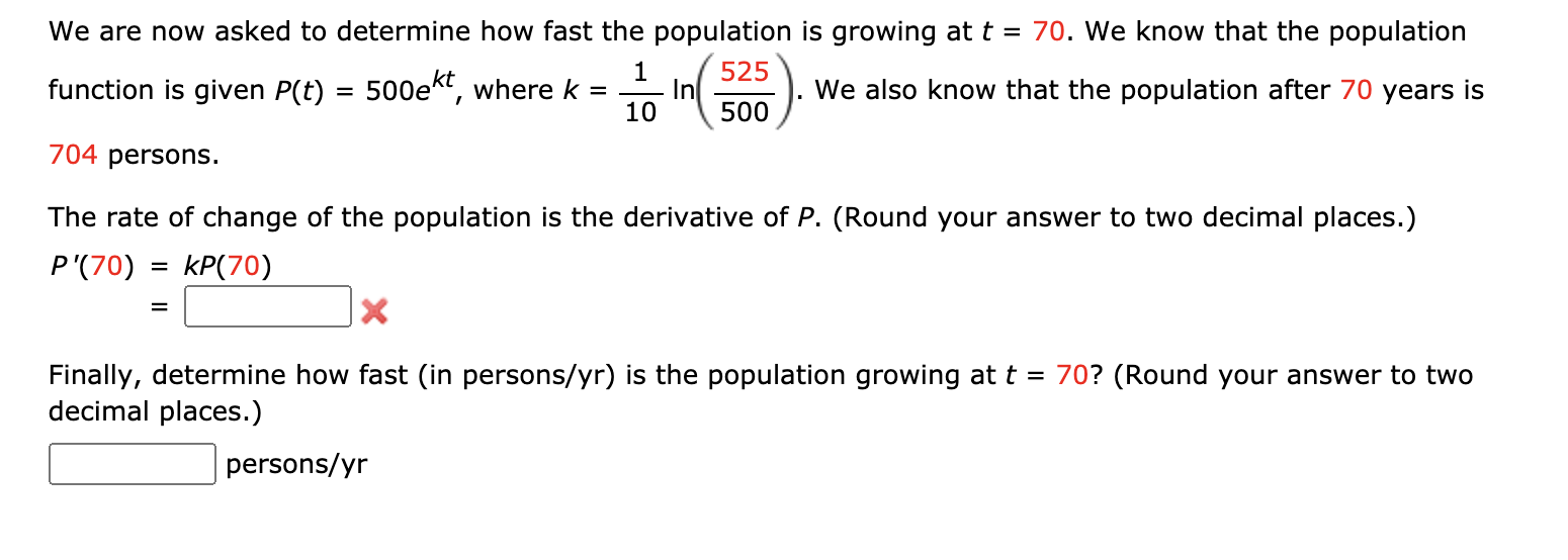 Solved We Are Now Asked To Determine How Fast The Population