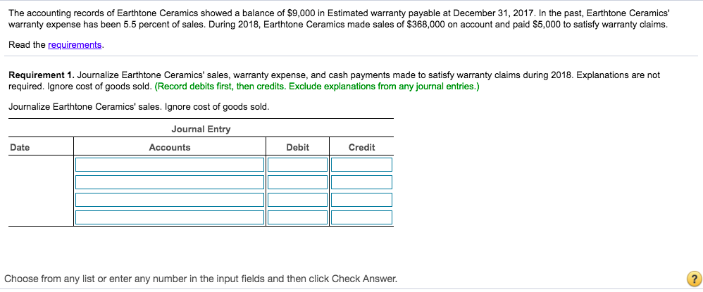 Solved The accounting records of Earthtone Ceramics showed a | Chegg.com