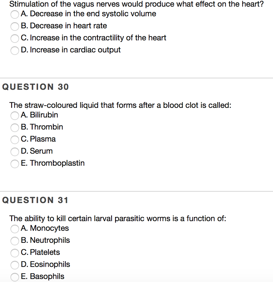 Solved Stimulation of the vagus nerves would produce what | Chegg.com