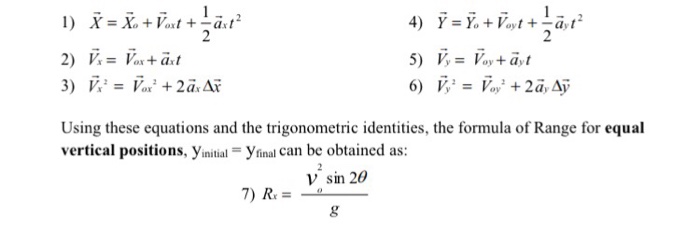 Solved If initial velocity, V, is known; initial angle θ, is | Chegg.com