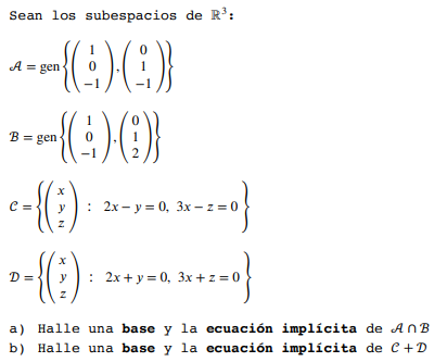 Solved Let be the subspaces of R3 : a .- Find a base and | Chegg.com