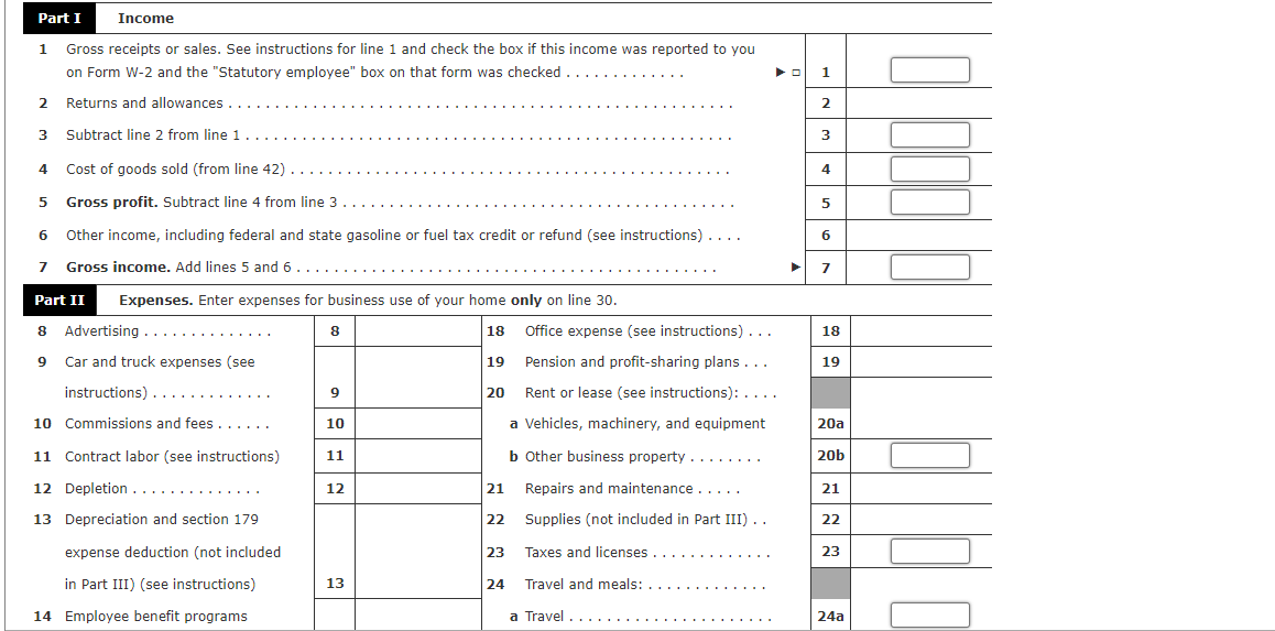 Comprehensive Problem 1 - Part 2: Schedule C, | Chegg.com