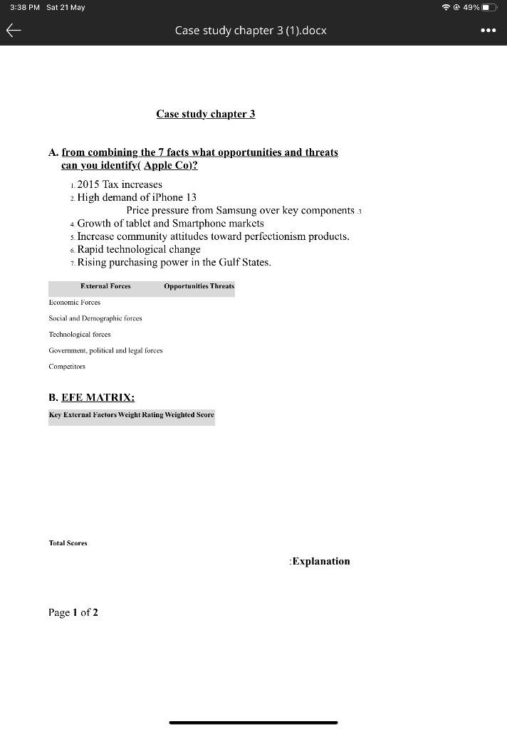 Solved 3:38 PM Sat 21 May Case study chapter 3 (1).docx Case | Chegg.com