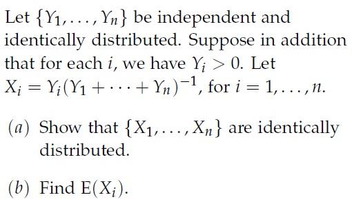 Solved Let {Y1,…,Yn} be independent and identically | Chegg.com