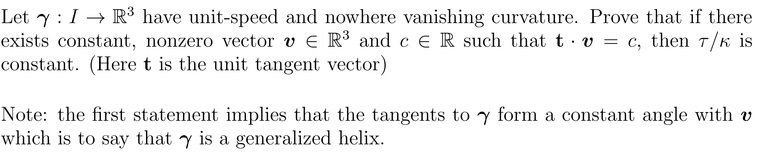 Solved Let γ:I→R3 ﻿have unit-speed and nowhere vanishing | Chegg.com