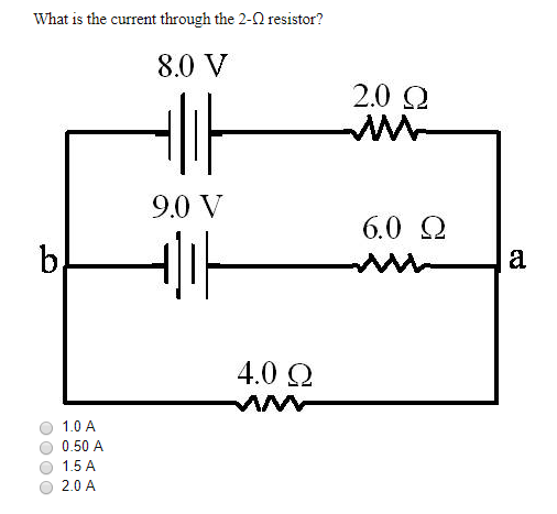 Solved What Is The Current Through The 2 Resistor 80 V 9940