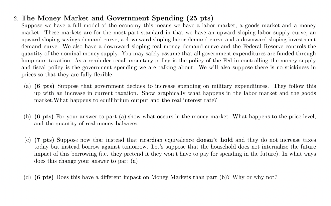 Solved The Money Market and Government Spending (25 | Chegg.com