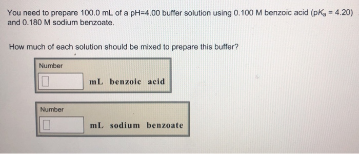 Solved You need to prepare 100.0 mL of a pH 4.00 buffer | Chegg.com