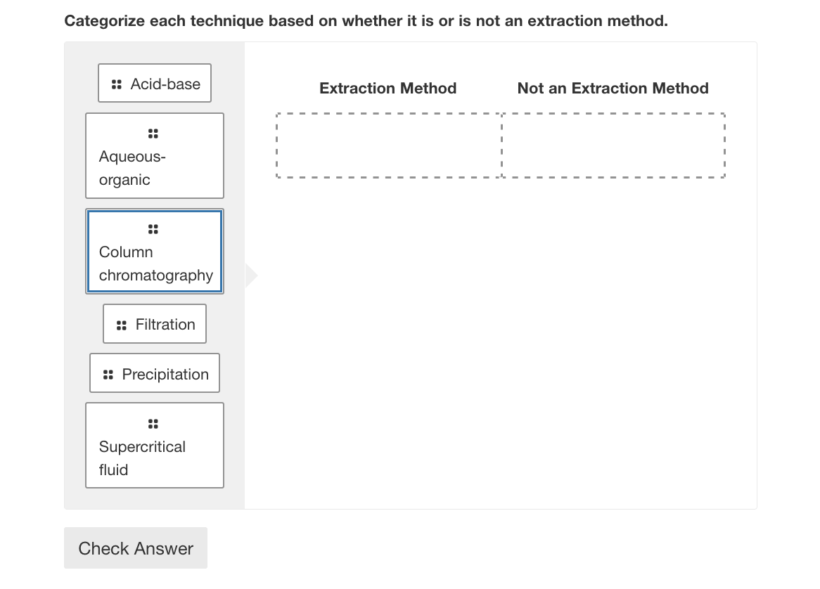 Solved Categorize each technique based on whether it is or | Chegg.com