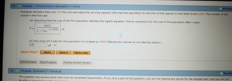 Solved 12 O 1/2 points | Previous Answers SEssCalcET2 | Chegg.com Solved 12 O 1/2 points | Previous Answers SEssCalcET2 | Chegg.com