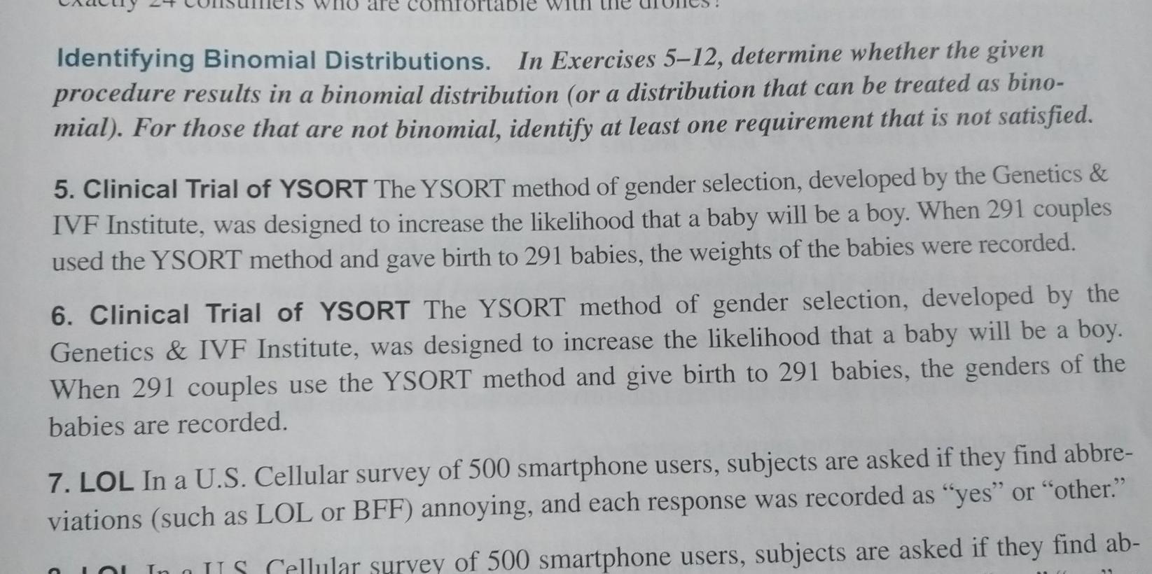 Solved omfortab Identifying Binomial Distributions. In | Chegg.com
