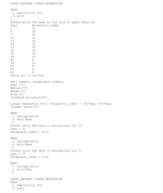 Purpose: Fit data using non-linear regression | Chegg.com