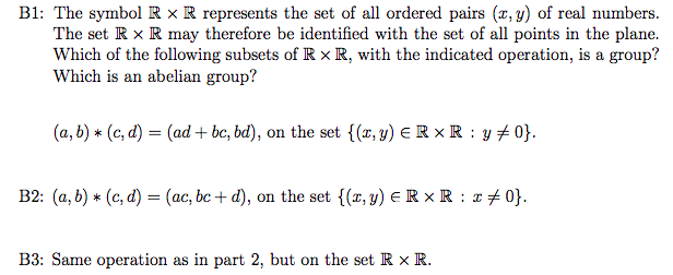 Solved B1: The symbol R x R represents the set of all | Chegg.com