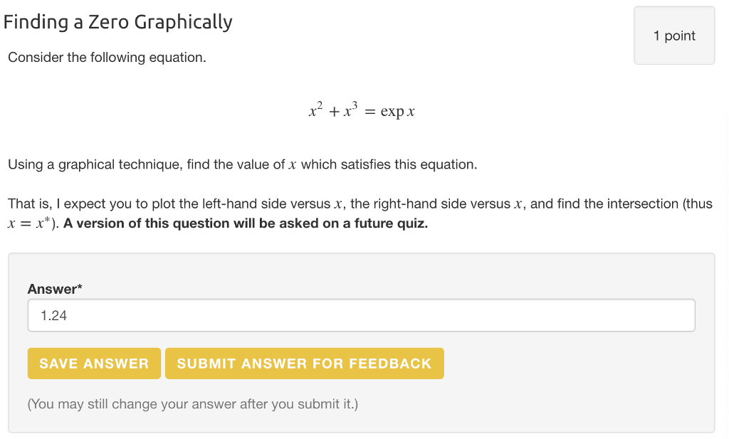 Finding a Zero Graphically 1 point Consider the | Chegg.com