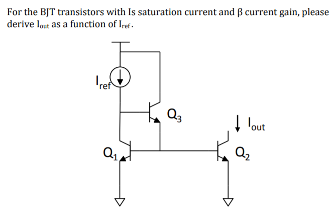 Solved For the BJT transistors with Is saturation current | Chegg.com