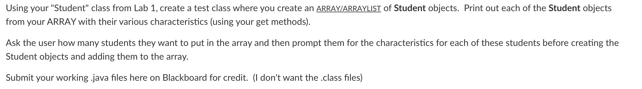 Solved Using your "Student" class from Lab 1 and 2, add the | Chegg.com