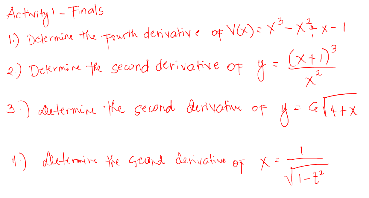Solved Activity Finals 1 Determine The Fourth