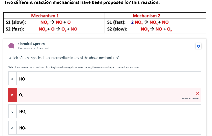 Solved Two different reaction mechanisms have been proposed | Chegg.com