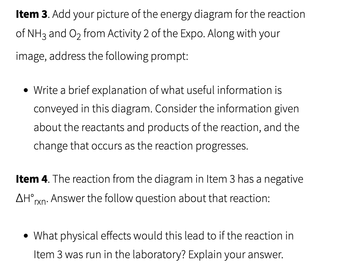 Solved Item 3. ﻿Add your picture of the energy diagram for | Chegg.com