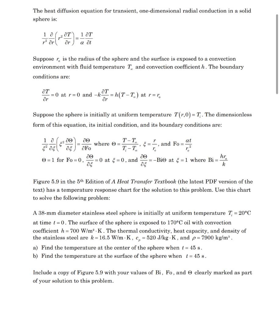 Solved The Heat Diffusion Equation For Transient