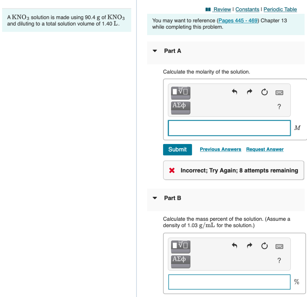 Solved Review | Constants Periodic Table A KNO3 solution is | Chegg.com