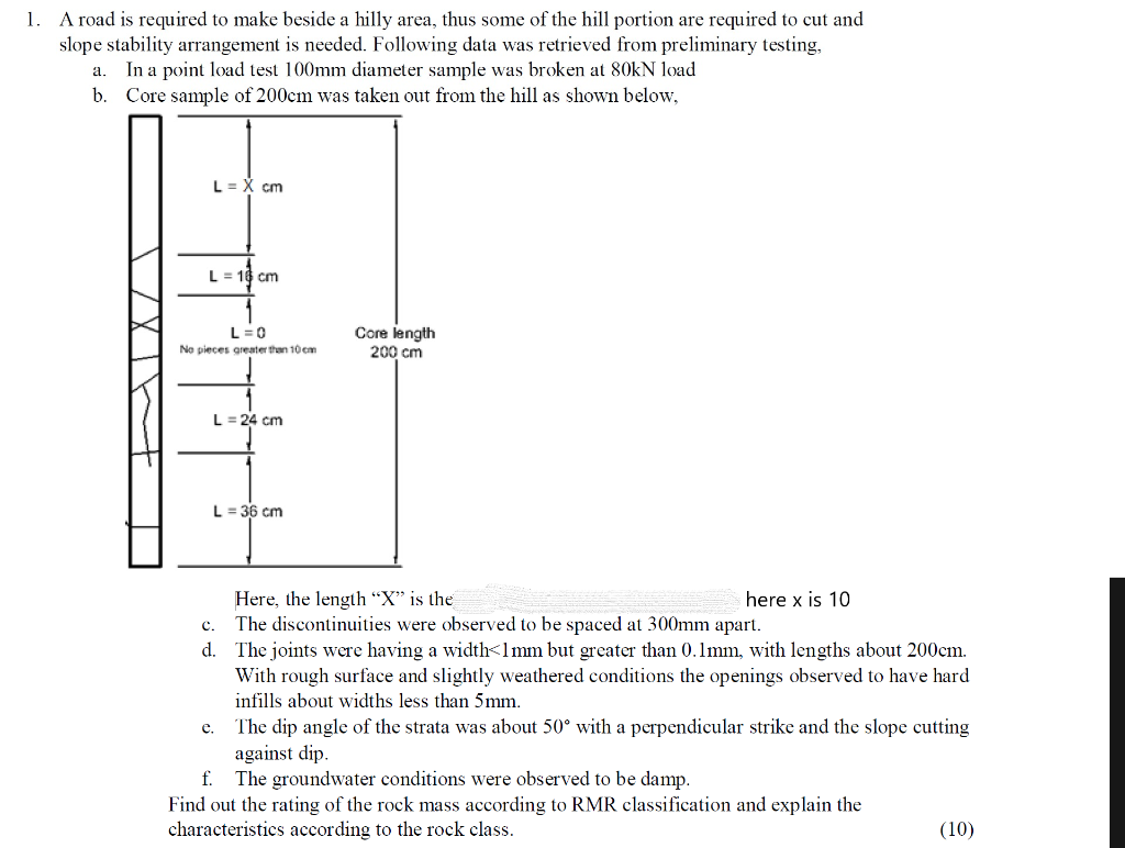 Solved 1. A road is required to make beside a hilly area, | Chegg.com