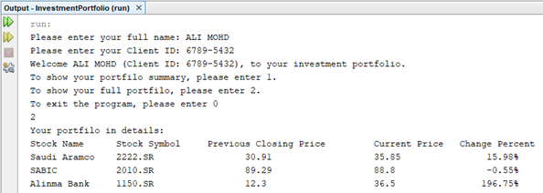 Solved Design a class named “InvestmentPortfolio” that shows | Chegg.com