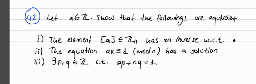 Solved This is the question in my abstract math class, | Chegg.com
