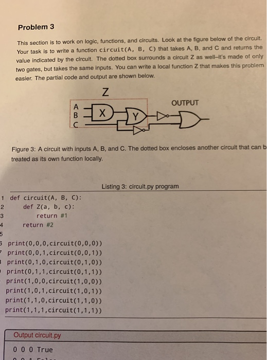 Solved Problem 3 This section is to work on logic, | Chegg.com