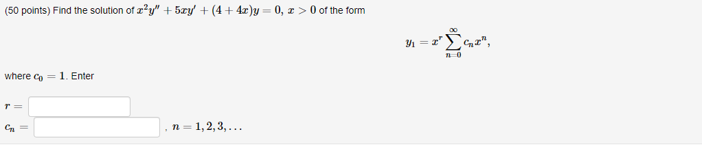 Solved (50 points) Find the solution of | Chegg.com