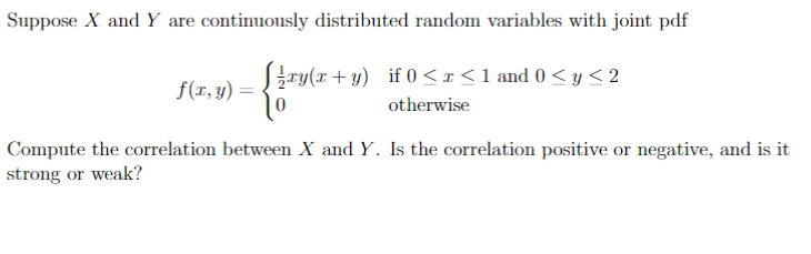 Solved Suppose X and Y are continuously distributed random | Chegg.com