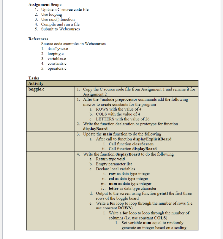Assignment Scope 1 Update A C Source Code File 2 6146
