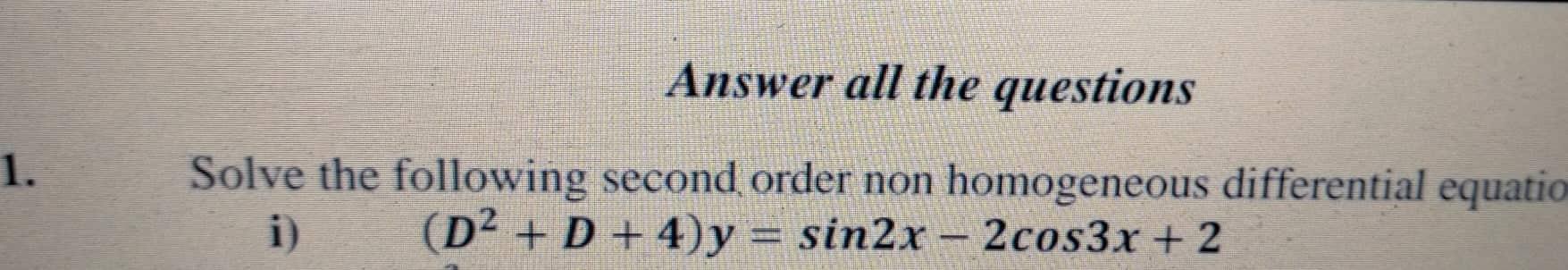 Solved Answer all the questions 1. Solve the following | Chegg.com